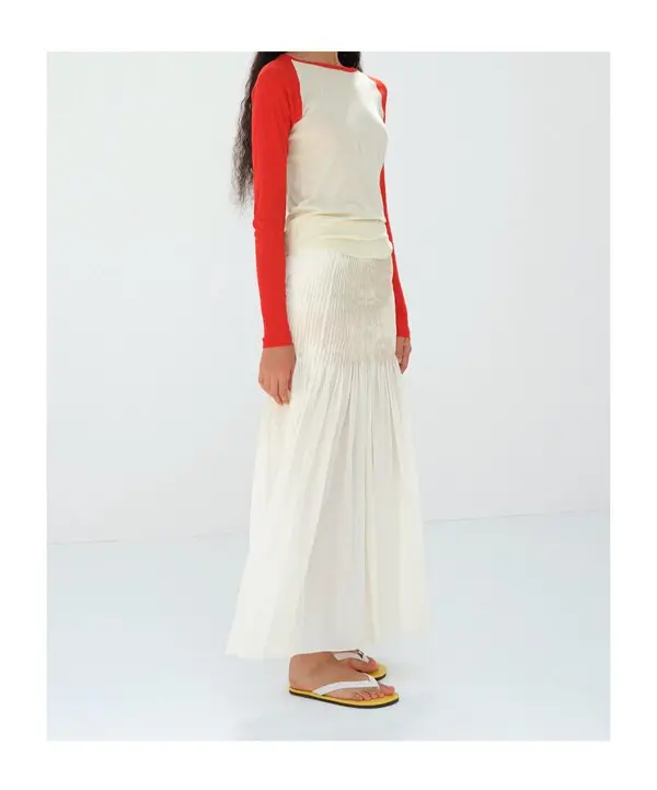 Auralee Cotton Maxi Skirt - Ivory White - 13% Off | Editorialist